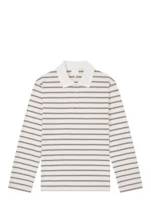 A.p.c. A.P.C. - Striped Organic Cotton-Jersey Polo Shirt - Men - Neutrals - S Neutrals