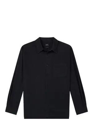 A.p.c. Malo Logo-embroidered Organic Cotton Shirt - Black