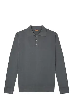 Barena Venezia Pevaron Merino Wool Polo Shirt - Gray