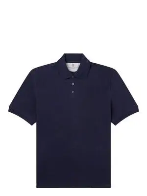 Brunello Cucinelli Cotton-piqué Polo Shirt - Blue