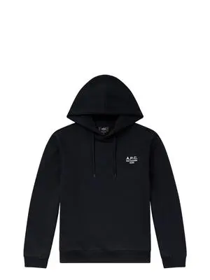A.p.c. Standard Logo-embroidered Hoodie - Black