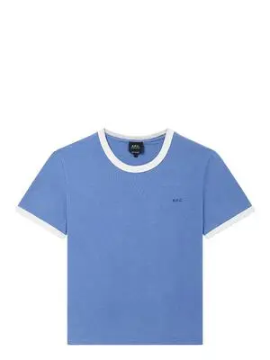 A.p.c. A.P.C. - Logo-Embroidered Cotton-Jersey T-Shirt - Men - Blue - XS Blue