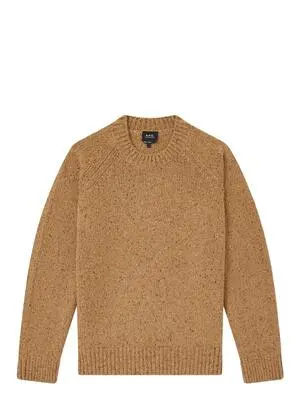 A.p.c. Harris Flecked Virgin Wool Sweater - Brown