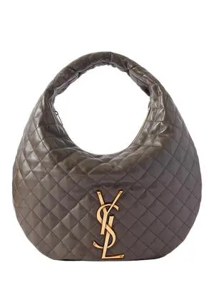 Saint Laurent Icare Matelassé Leather Tote - Gray