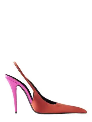 Saint Laurent Deroche Satin Slingback Pumps - Pink