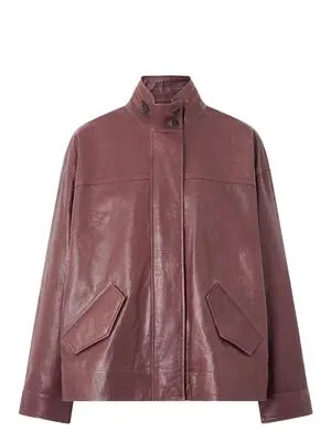 Simkhai Hartley Paneled Textured-leather Jacket - Brown