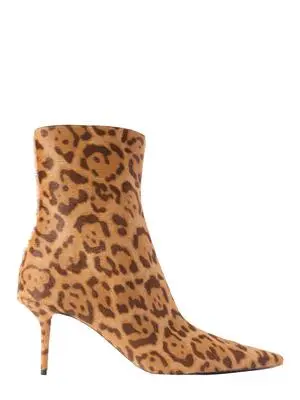 Saint Laurent Ashley Leopard-print Ankle Boots - Animal Print