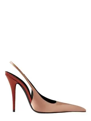 Saint Laurent Deroche Satin Slingback Pumps - Pink