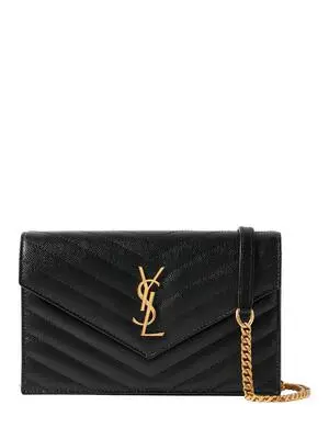 Saint Laurent Cassandre Quilted Textured-leather Shoulder Bag - Black