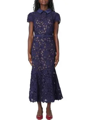 SELF-PORTRAIT Lace Midi Dress - Blue