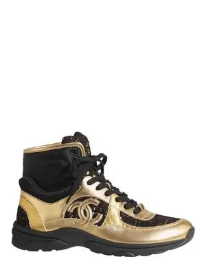 Chanel High Top Sneakers - Gold