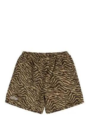 PLEASURES Breaker Fuzzy Stripe Shorts - Tan