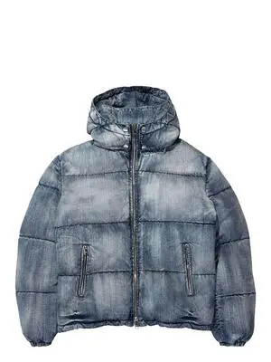 PURPLE BRAND Denim Puffer Jacket - Blue