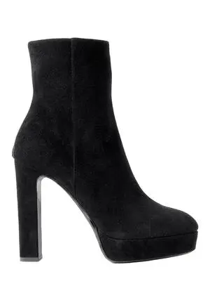 JIMMY CHOO Marene 120 Suede Platform Ankle Boots - Black