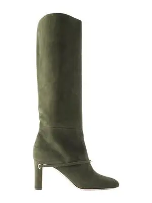 Jennifer Chamandi Samuele 85 Buckled Knee Boots - Green