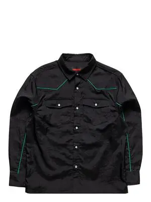 PLEASURES Nylon Western Button-up Shirt - Black