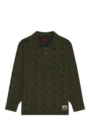 PLEASURES Leaf Half Zip Shirt - Green