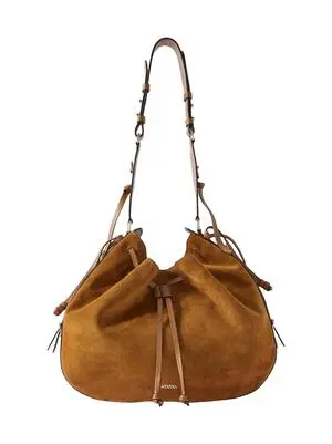 Isabel Marant Bolton Leather-trimmed Suede Shoulder Bag - Brown