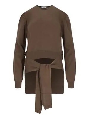 LEMAIRE Trompe L'oeil Crewneck Jumper - Brown