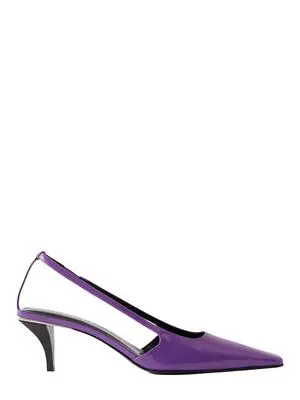 Gucci Embellished Glossed-leather Slingback Pumps - Purple