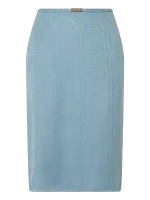 Gucci Logo Silk-jacquard Midi Skirt - Blue