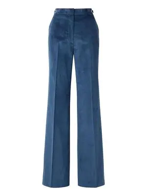 Gabriela Hearst Vesta Cotton-Corduroy Flared Pants Navy
