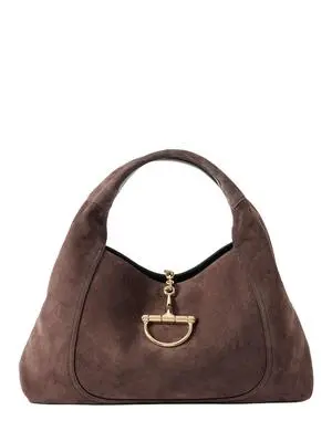 Gucci Softbit Suede Tote Chocolate