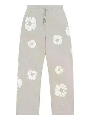 DENIM TEARS Wreath-print Track Pants - Grey