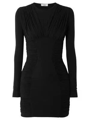 AGOLDE Abbi Ruched Mini Dress - Black