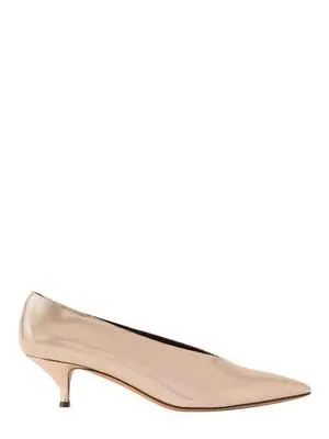 EMME PARSONS Veneto Metallic Textured-leather Pumps - Gold