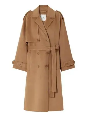 ANINE BING Rickie Wool And Cashmere-Blend Trench Coat