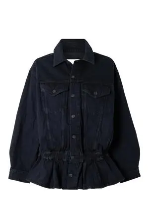AGOLDE Rubik Denim Peplum Jacket Blue