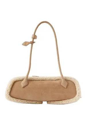 Alaïa Le Teckel Medium Shearling Shoulder Bag - Brown