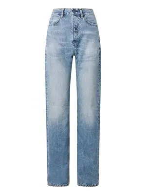 FRAME The Stack High-Rise Straight-Leg Jeans Light Denim