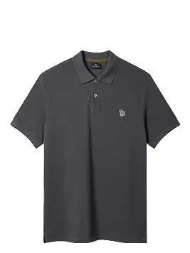 Paul Smith Charcoal Organic Cotton Zebra Polo Shirt - Grey