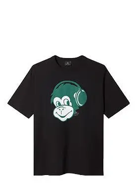 Paul Smith Monkey Headphones' Print T-shirt - Black
