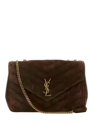 Saint Laurent Large Lou Lou Chain Crossbody Bag - Brown
