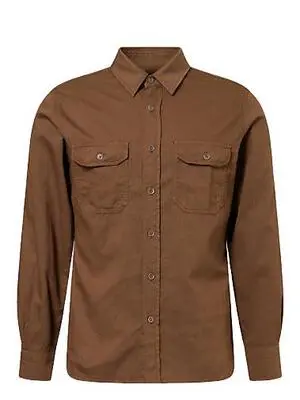 TOM FORD Regular-fit Long-sleeves Cotton And Linen Shirt - Bronze Olive