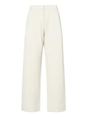 ME+EM Tapered-leg Pleated Woven Trousers - Ivory