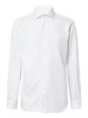 Corneliani Regular-fit Long-sleeve Cotton Twill Shirt - Optical White