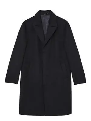 REISS Squire Single-Breasted Wool-Blend Overcoat Navy