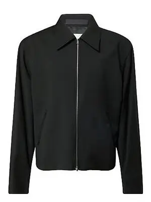 Our Legacy Collared Zip-up Wool Jacket - Black Worsted