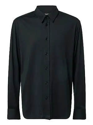 TOM FORD Regular-fit Button-up Silk And Cotton-blend Shirt - Black