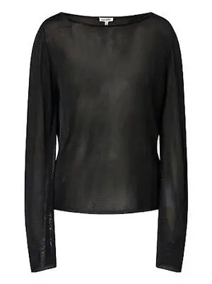 DJERF AVENUE Bateau Long-sleeve Knitted Top - Black