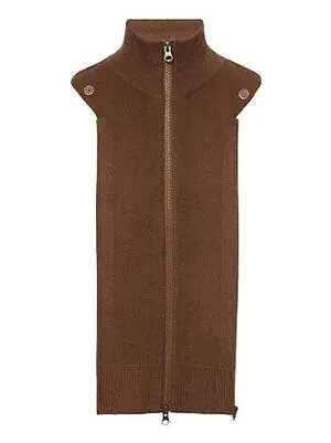 Veronica Beard Uptown Dickey Wool And Cashmere-blend Collar - Walnut