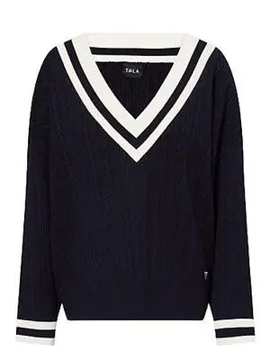 TALA Oversized Cricket Knit Jumper - Midnight Navy