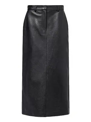 TOTEME Straight-fit Leather Midi Skirt - Black