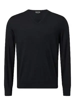 TOM FORD Regular-fit V-neck Wool Jumper - Black