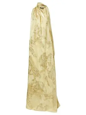 TALLER MARMO Astor Scarf Silk-blend Maxi Dress - Gold
