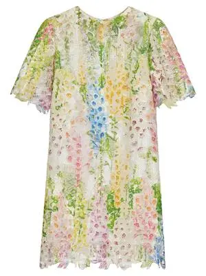 Oscar De La Renta Foxglove Guipure Shift Dress - Multi